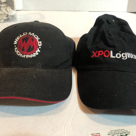 Accessories | Lot Of 2 Black Baseball Cap Hats Weld Mold Company Xpo ...